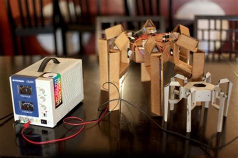 Cardboard Five Legged Hexapod Robot Takes Its First Steps Video