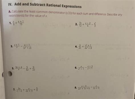 Solved Calculate The Least Common Denominator Lcd For Each