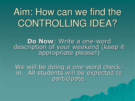 PPT Aim How Can We Find The CONTROLLING IDEA PowerPoint Presentation ID 1124958