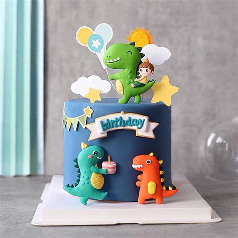 Dinosaur Boy Theme Dinosaur Cake Decorations Cake Toppers Shopee