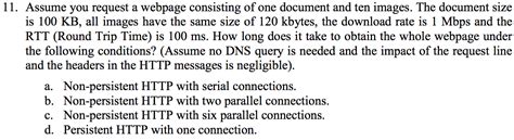 Solved 11 Assume You Request A Webpage Consisting Of One