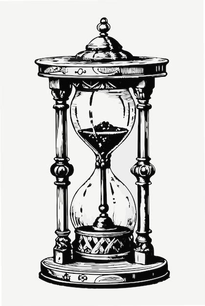 Antique Egg Timer Drawing Premium Ai Generated Image