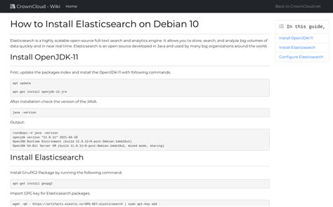 Crowncloud Wiki How To Install Elasticsearch On Debian 10