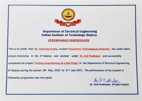Antareep Singha On Linkedin Internship Iitmadras Fpga