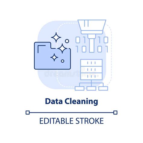Data Cleaning Light Blue Concept Icon Stock Vector Illustration Of