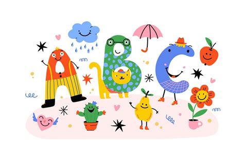 손으로 그린 Abc 배경 무료 벡터