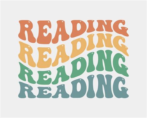 Premium Vector Reading Word Retro Wavy Repeat Text Colorful Typographic Art On A White Background