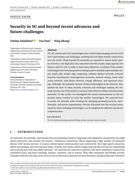 Pdf Security In 5g And Beyond Recent Advances And Future Challenges