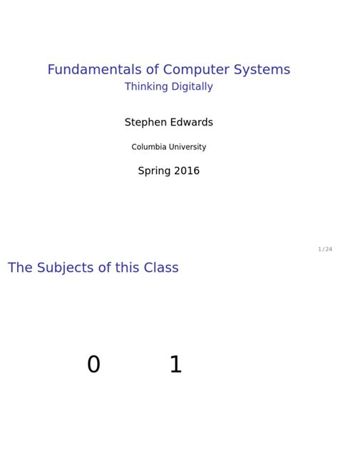 fundamentals of computer systems thinking digitally pdf notation theoretical computer science