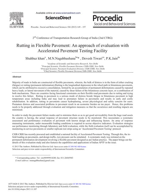 Pdf Rutting In Flexible Pavement An Approach Of Evaluation With Accelerated Pavement Testing