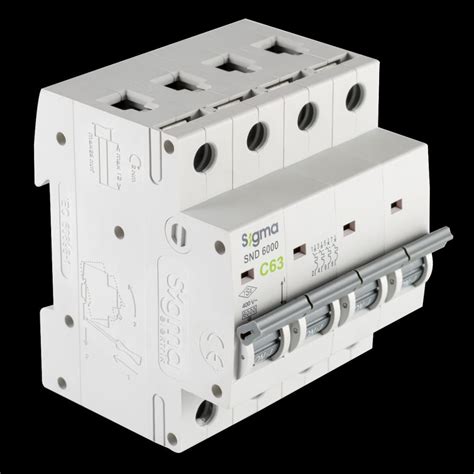 Автоматический выключатель Sigma Elektrik 4P C 63A 6kA, 3 шт 6SM463C ...