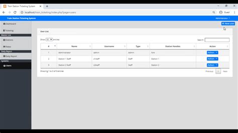 Train Station Ticketing System Project In Php With Source Code And