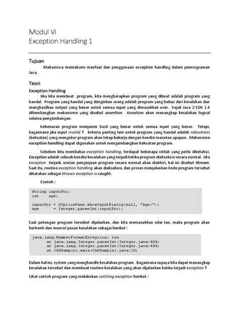 modul vi exception handling 1 pdf