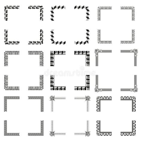 Black White Frames Ornamental Decorative Borders Classic Elegant Design Vector Illustration