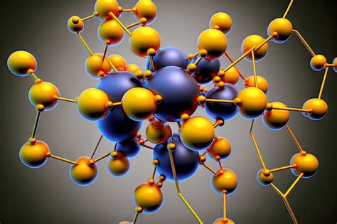 Premium Photo Schematic Structure Of Molecule Closeup Consisting Of Spheres And Chains