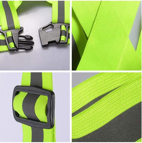 Gilet Réfléchissant 2 Pièces Harnais Fluorescent De Sécurité Brassard