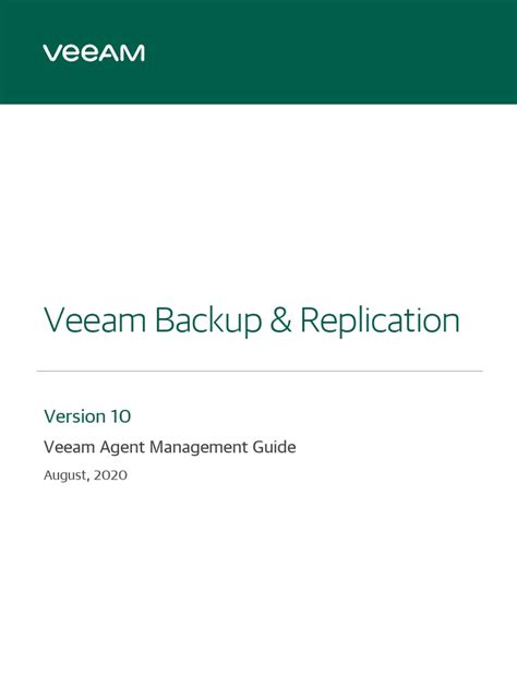Veeam Backup 10 0 Agent Management Guide Pdf Backup Replication