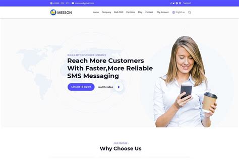 Messon Bulk Sms Html Template A Html Template By Thesoftking Html Templates Templates Sms