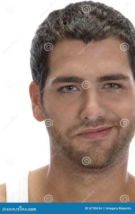 Portrait Of Smiling Handsome Model Stock Photo Image Of Handsome Pose