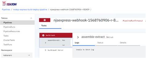 Kabanero Pipelinerun Pod In Tekton Dashboard Does Not Show Log Error Of Pvyaml Missing Which Is