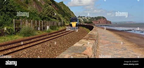 Br Class 800 Iet No 800304 Runs Along The Seawall At Teignmouth With A Westbound Train Looking