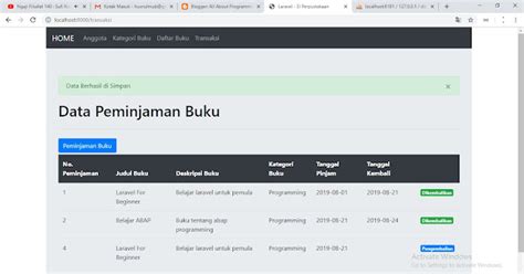 laravel sistem informasi perpustakaan sederhana laravel