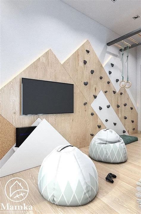 Дизайн проект детской комнаты для мальчика оригинальное решение с зонами для активных