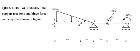 Solved QUESTION Calculate The Support Reactions And Hinge Chegg Com