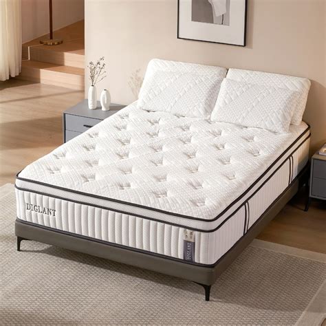 Queen Mattress Diglant 14inch Euro Top Memory Foam Hybrid