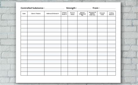 Free Printable Controlled Substance Log Free Printables