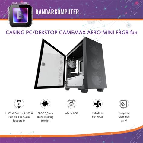 Jual Casing Pcdekstop Gamemax Aero Mini Frgb Fan Shopee Indonesia