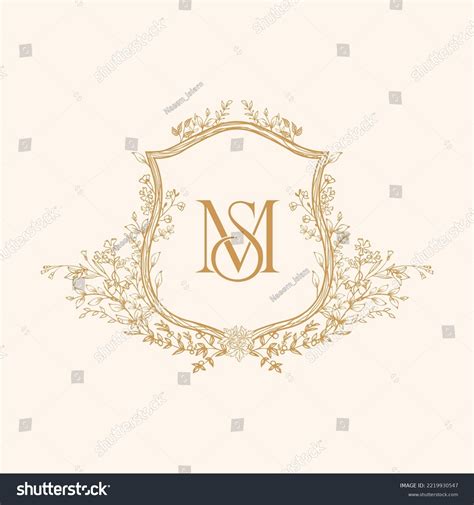 Ms Initial Wedding Monogram Logo Crest Stock Vector Royalty Free