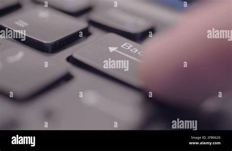 Pressing Backspace Key On A Laptop Stock Video Footage Alamy