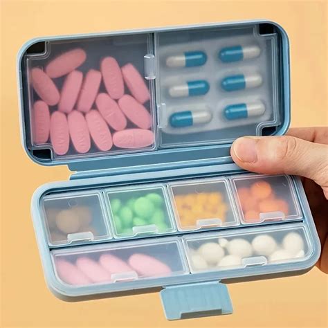 1pc Portable Sealed Pill Storage Box Compartment Portable Mini Pill Box