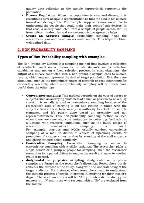 sampling types steps in sampling process pdf science