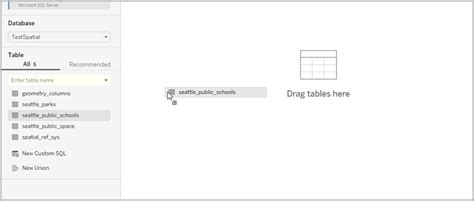 连接到数据库中的空间数据 Tableau