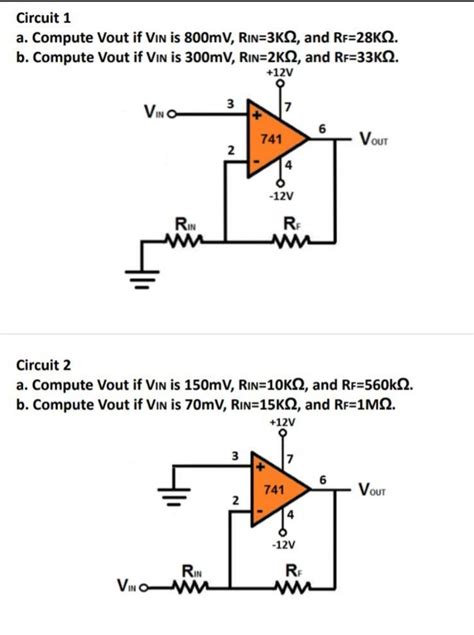 [solved] circuit 1 a compute vout if vin is 800mv rin 3kq and