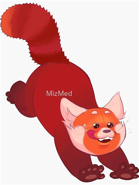 Cute Turning Red Panda Sticker By Mizmed Redbubble