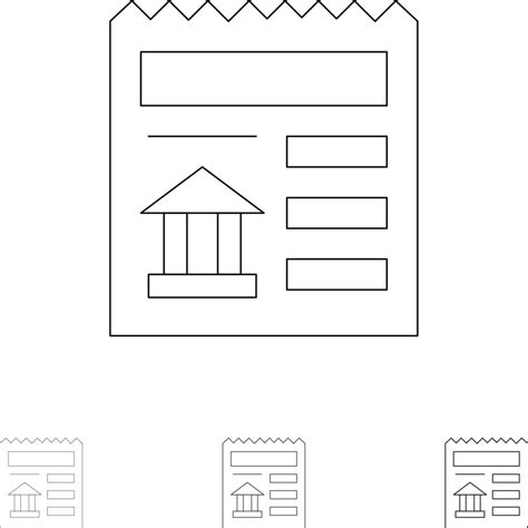 Basic Document Ui Bank Bold And Thin Black Line Icon Set 18003558