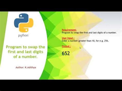 Program To Swap First And Last Digits Of A Given Number YouTube