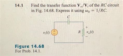 Solved Find The Transfer Function Vo Vi Of The RC Chegg