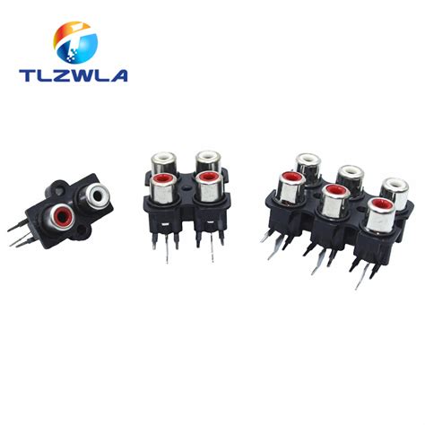 【beyondshop】5pcs 246 Hole Rca Female Stereo Audio Jack Av Socket