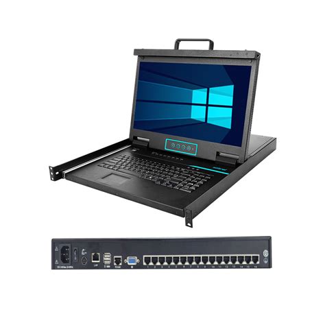 Short Depth FHD 18 5 Widescreen 16 Port LCD IP KVM Console SN KC7816S Richman Informatics