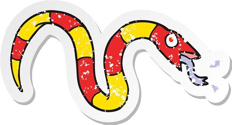 Pegatina Angustiada De Una Serpiente De Dibujos Animados 10680883 Vector En Vecteezy