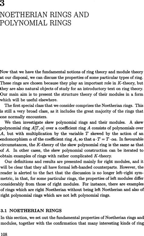 Noetherian Rings And Polynomial Rings Chapter An Introduction To Rings And Modules