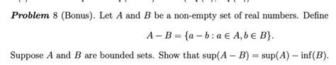 Solved Problem 8 Bonus Let A And B Be A Non Empty Set Of