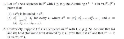 Solved Let Xn Be A Sequence In Lp With 1p Assuming Chegg Com