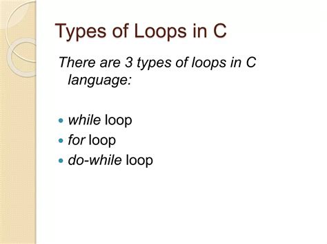 loops in c language ppt