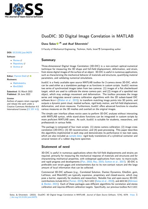 pdf duodic 3d digital image correlation in matlab