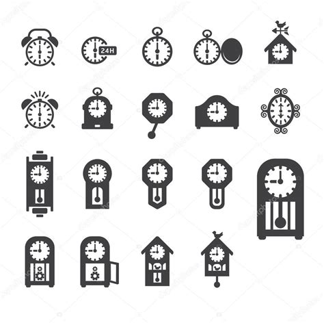 Clocks Icon Set Stock Photo Pongsuwan 19841593